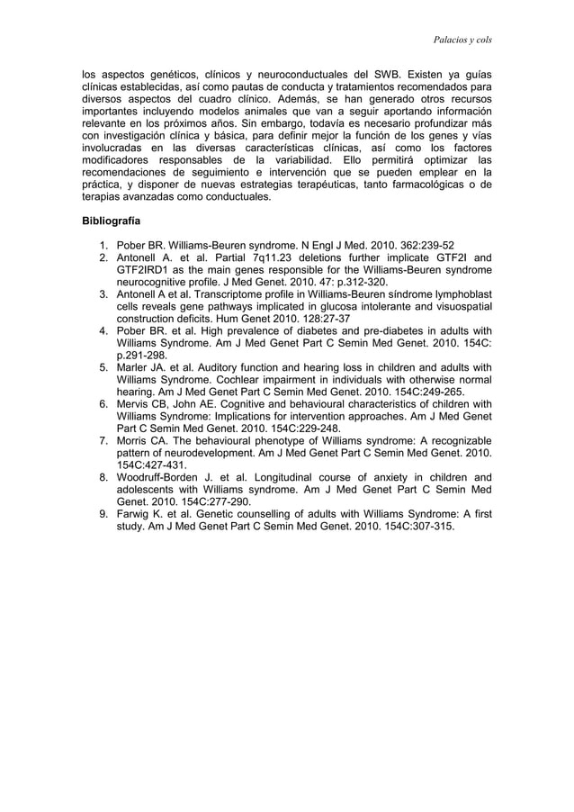 Aspectos Clínicos Y Neuroconductuales Del Síndrome De Williams Beuren Pdf