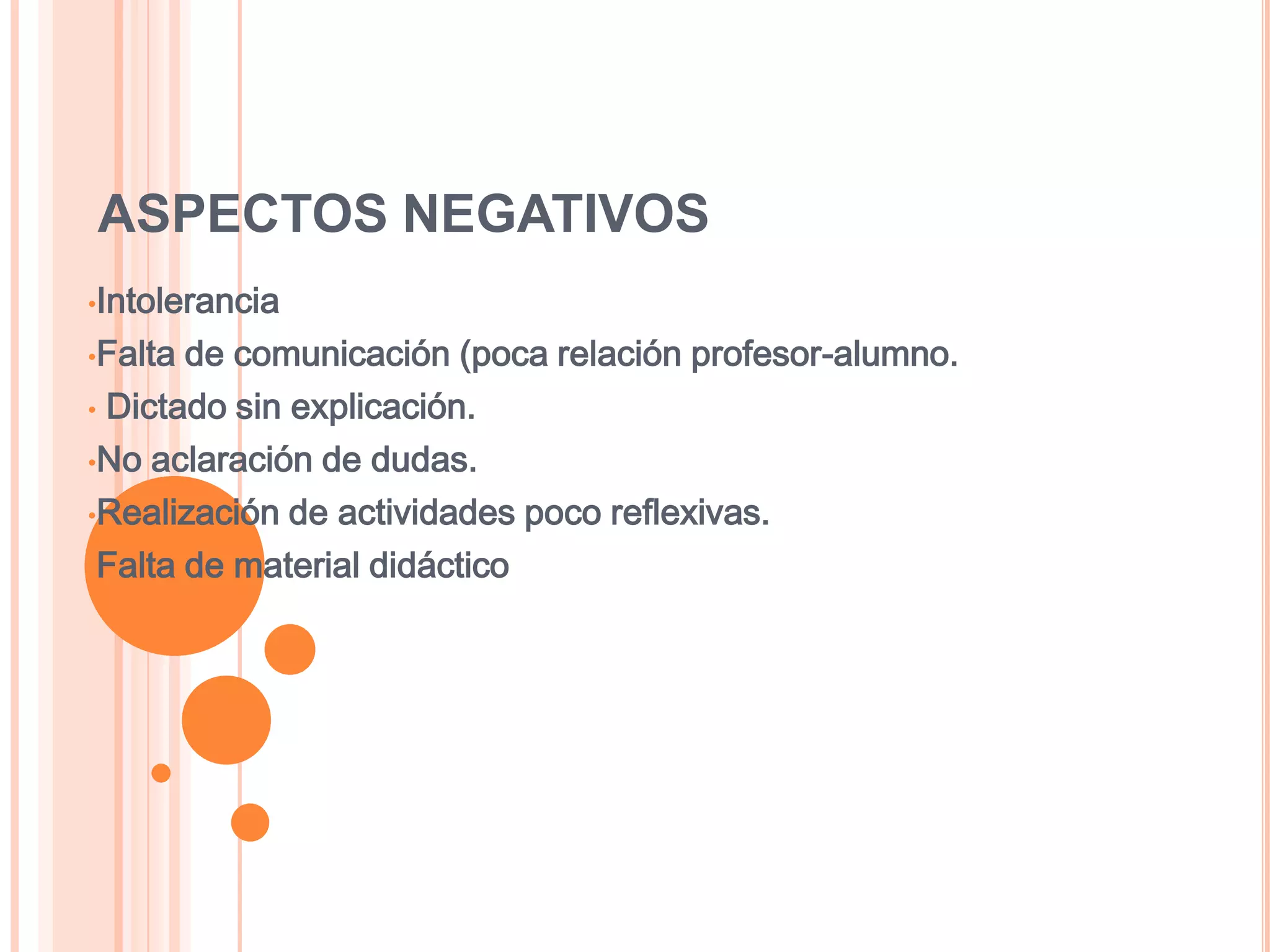 Aspectos negativos de los docentes | PPTX