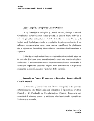 Aspectos+normativos+del+catastro+en+venezuela | DOC