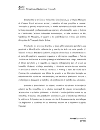 Aspectos+normativos+del+catastro+en+venezuela | DOC