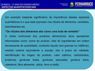 Aspectos quantitativos das soluções (frações molares, Título e ...
