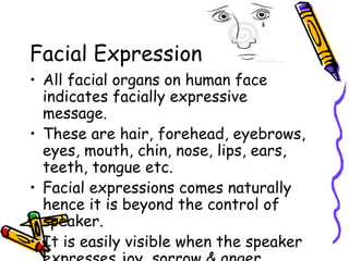 Aspects of body language ppt | PPT