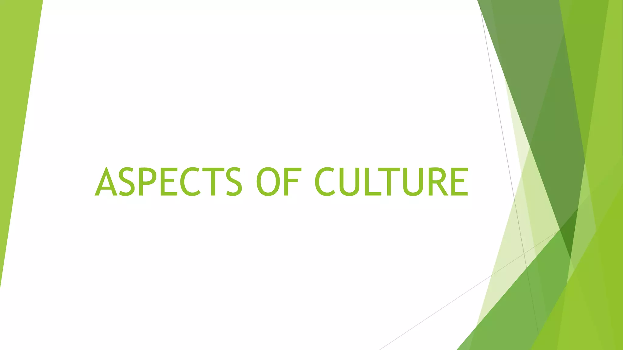 Aspects of culture ppt | PPTX