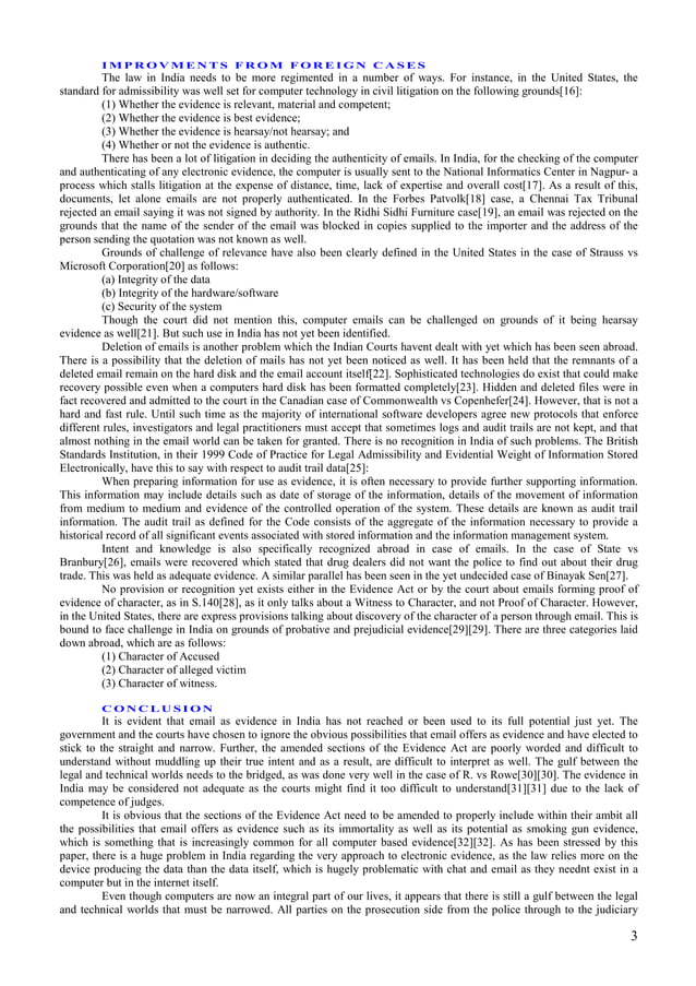 Aspects Of E Mail As Evidence In India | PDF | Email | Internet
