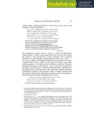 Aspects Of Effeminacy And Masculinity In The Iliad | PDF