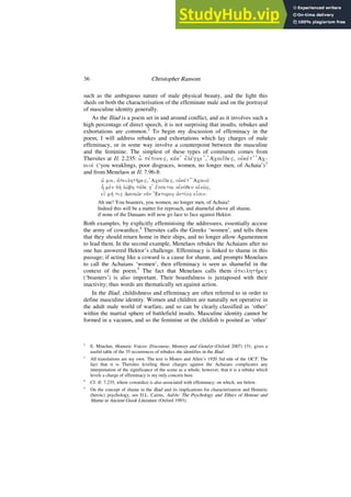Aspects Of Effeminacy And Masculinity In The Iliad | PDF
