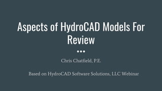 Aspects of HydroCad Models for Review | PDF