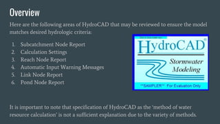 Aspects of HydroCad Models for Review | PDF