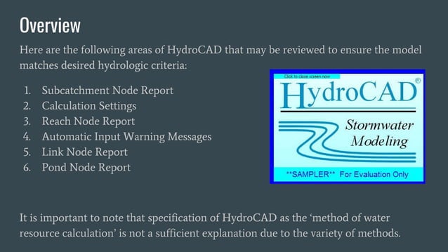 Aspects of HydroCad Models for Review | PDF
