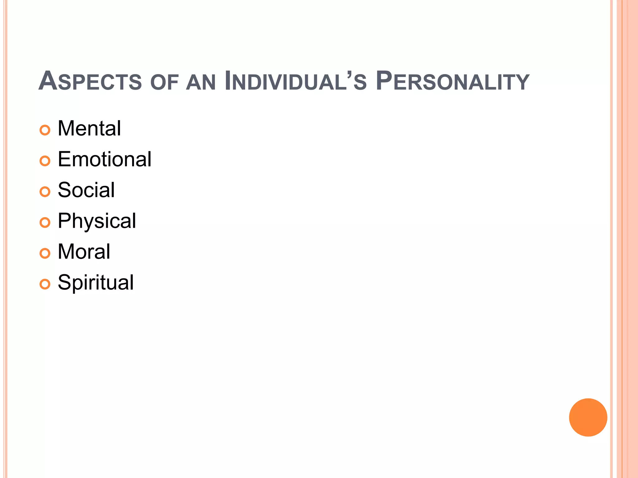 Aspects of individual's personality | PPTX