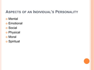 Aspects of individual's personality | PPTX