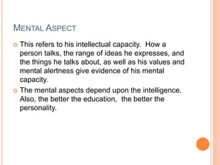 Aspects of individual's personality | PPTX