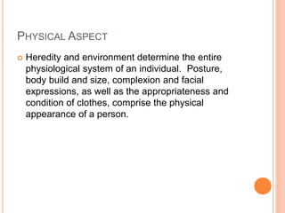 Aspects of individual's personality | PPTX