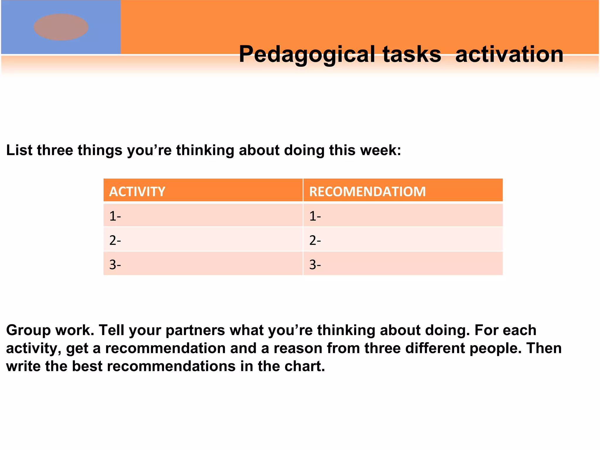 Aspects of task based syllabus design | PPT