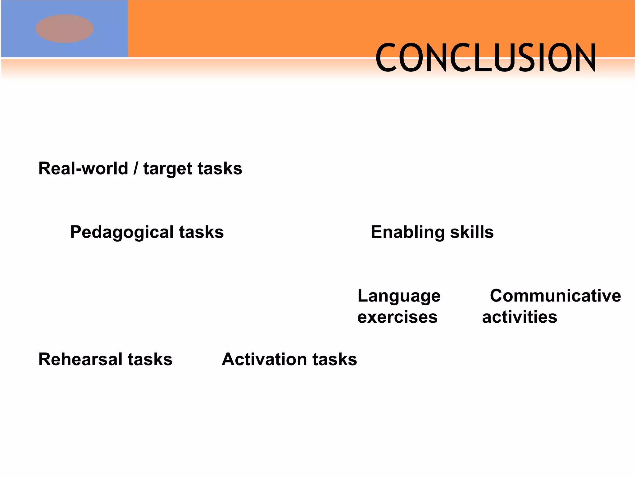 Aspects of task based syllabus design | PPT