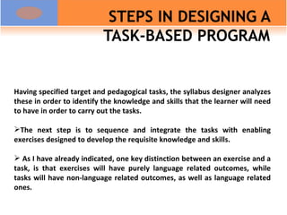 Aspects of task based syllabus design | PPT
