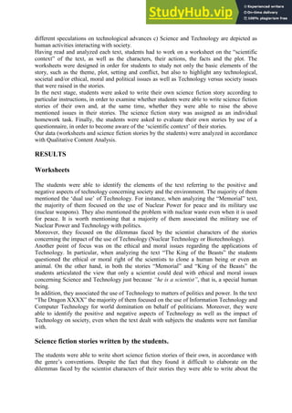 ASPECTS OF TECHNOLOGY IN SCIENCE FICTION TEXTS SCIENCE FICTION IN ...