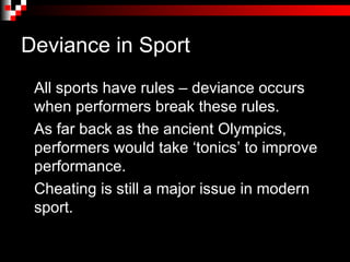 AS PE Deviance in Sport | PPT
