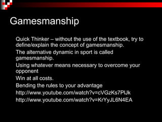 AS PE Deviance in Sport | PPT