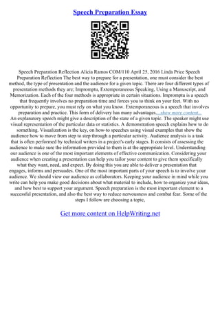 A Speech Essay | PDF