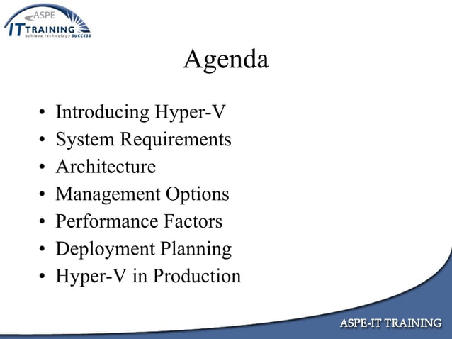 Implementing a Hyper-V Virtualization Infrastructure | PPT