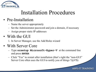 Implementing a Hyper-V Virtualization Infrastructure | PPT