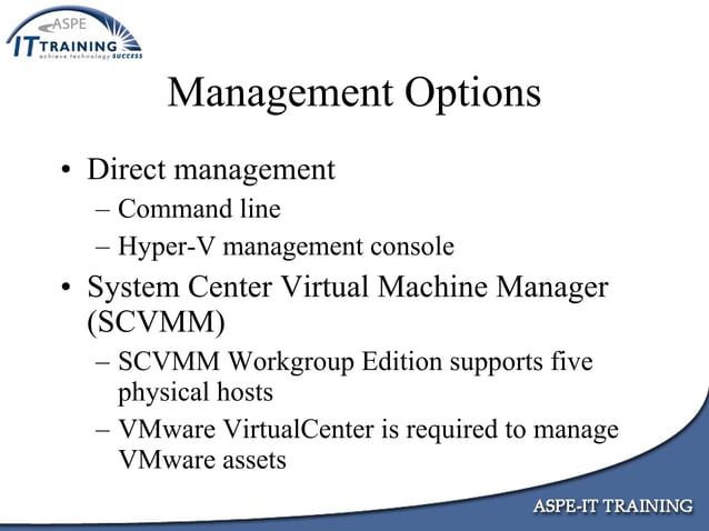 Implementing a Hyper-V Virtualization Infrastructure | PPT
