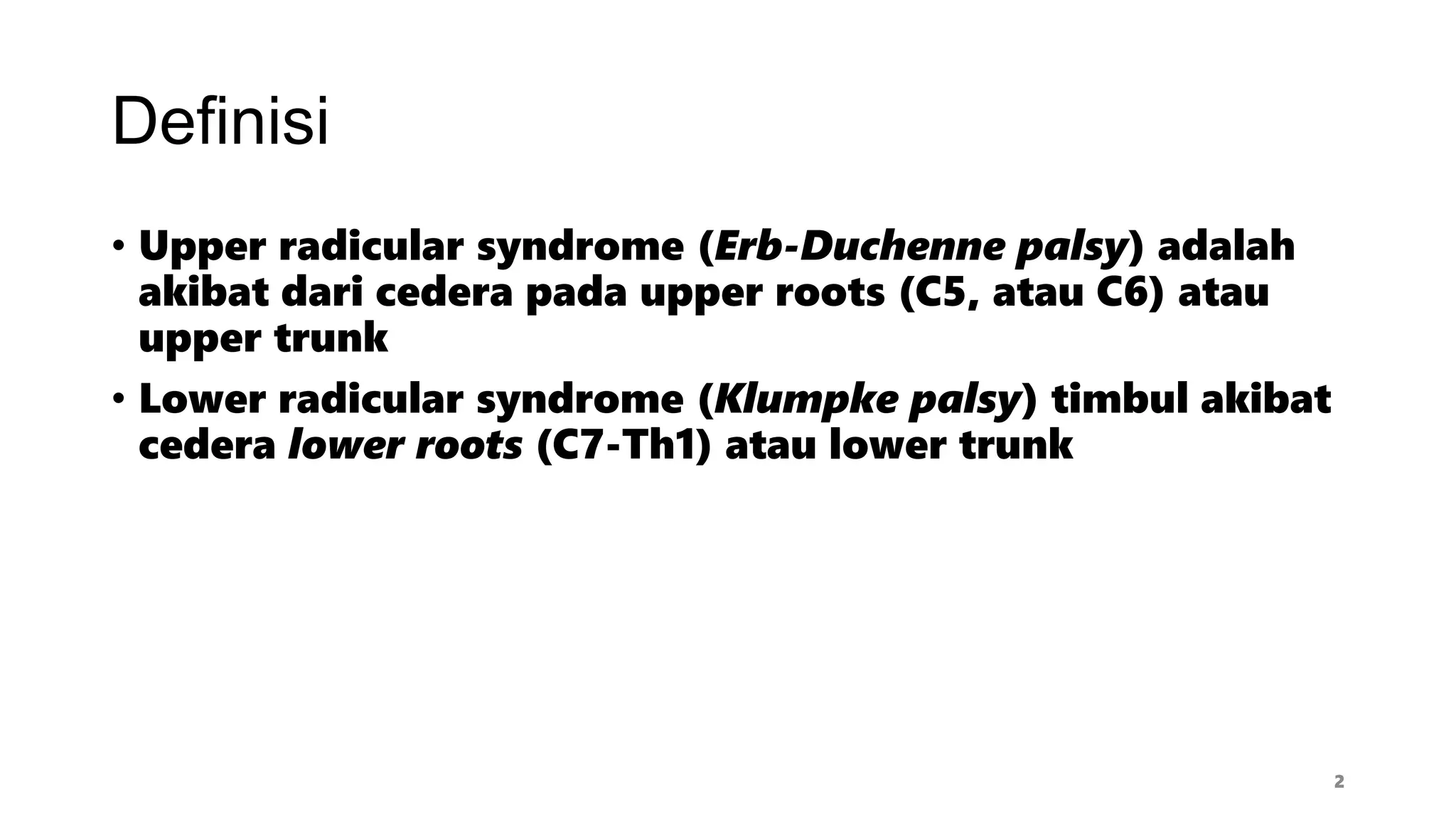 Aspek elektroneurofisiologis erb dan klumpke palsy | PPT