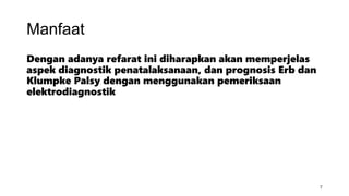Aspek elektroneurofisiologis erb dan klumpke palsy | PPTX