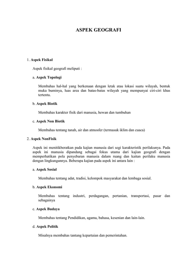 Aspek Geografi | PDF