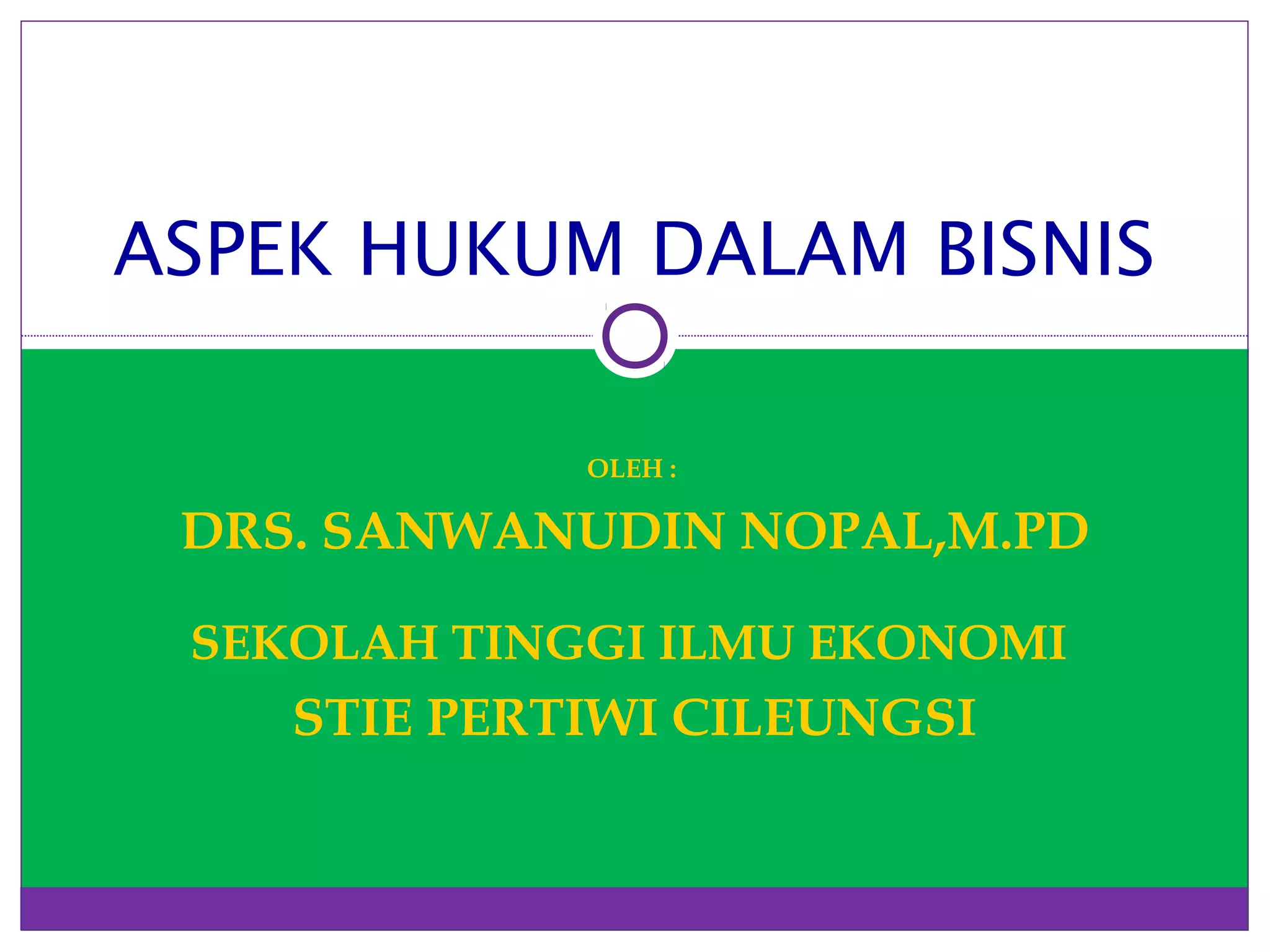 Aspek hukum dalam bisnis | PPT