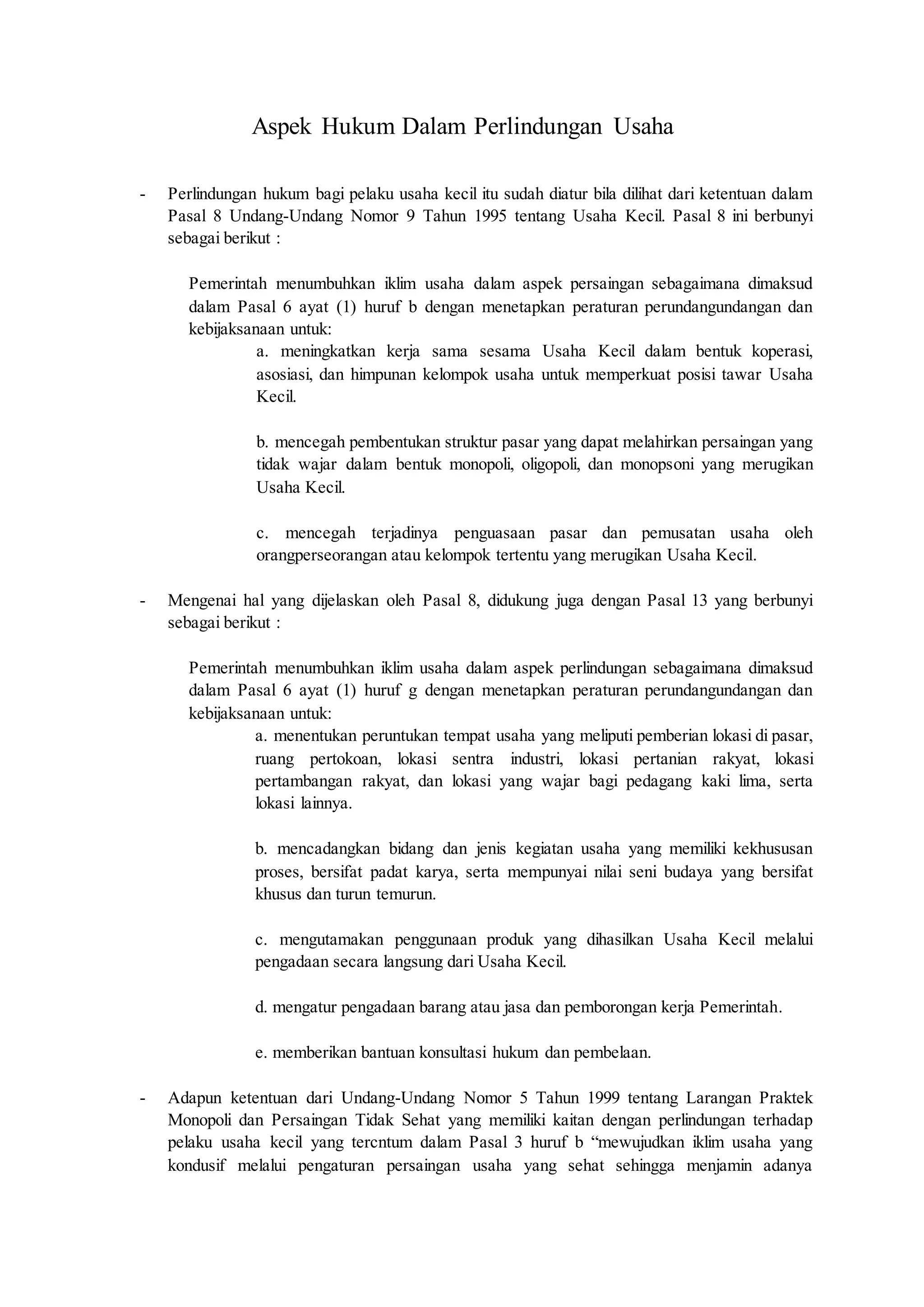 Aspek hukum dalam perlindungan usaha | PDF Aspek hukum dalam perlindungan usaha | PDF