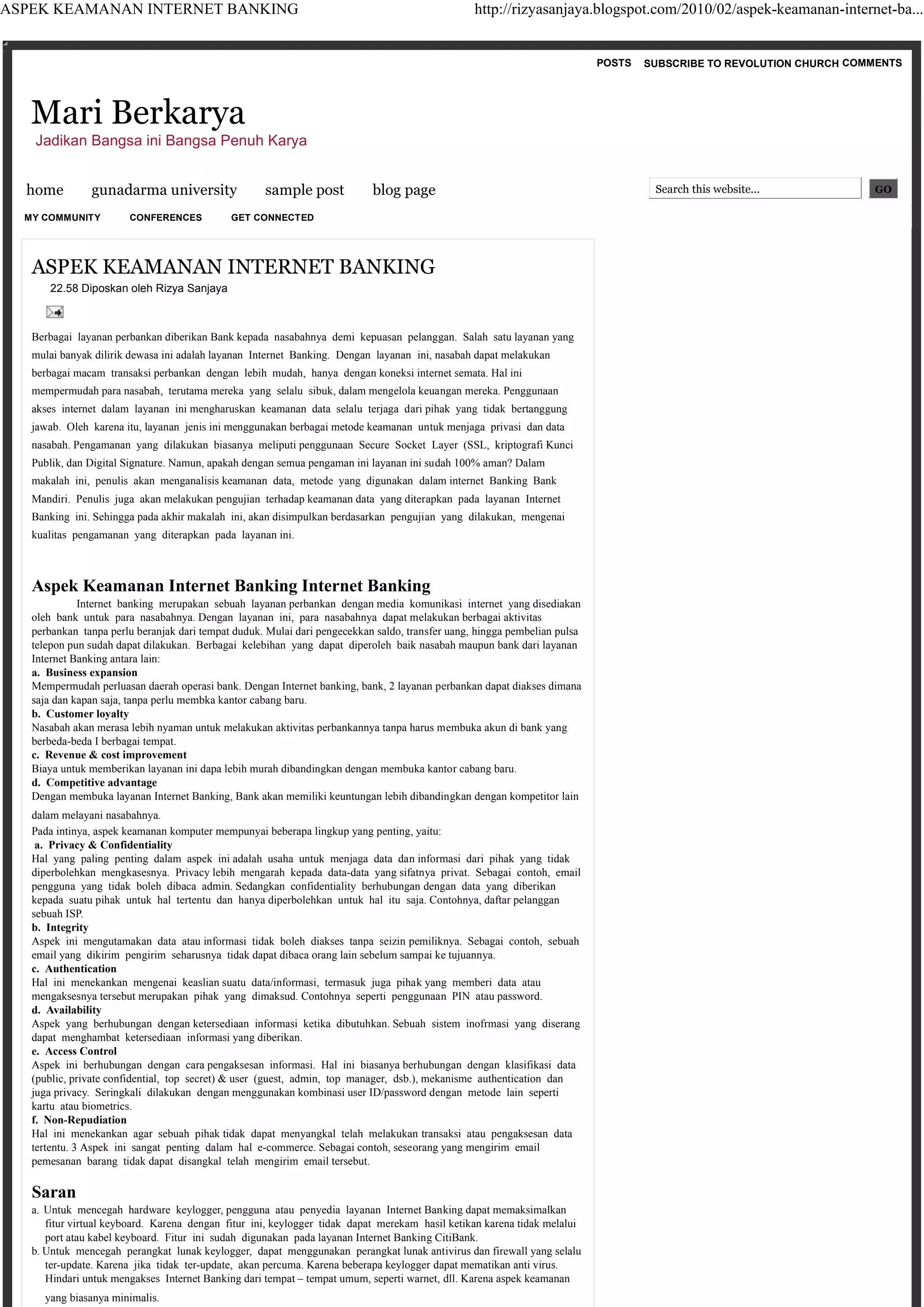 Aspek keamanan internet banking | PDF