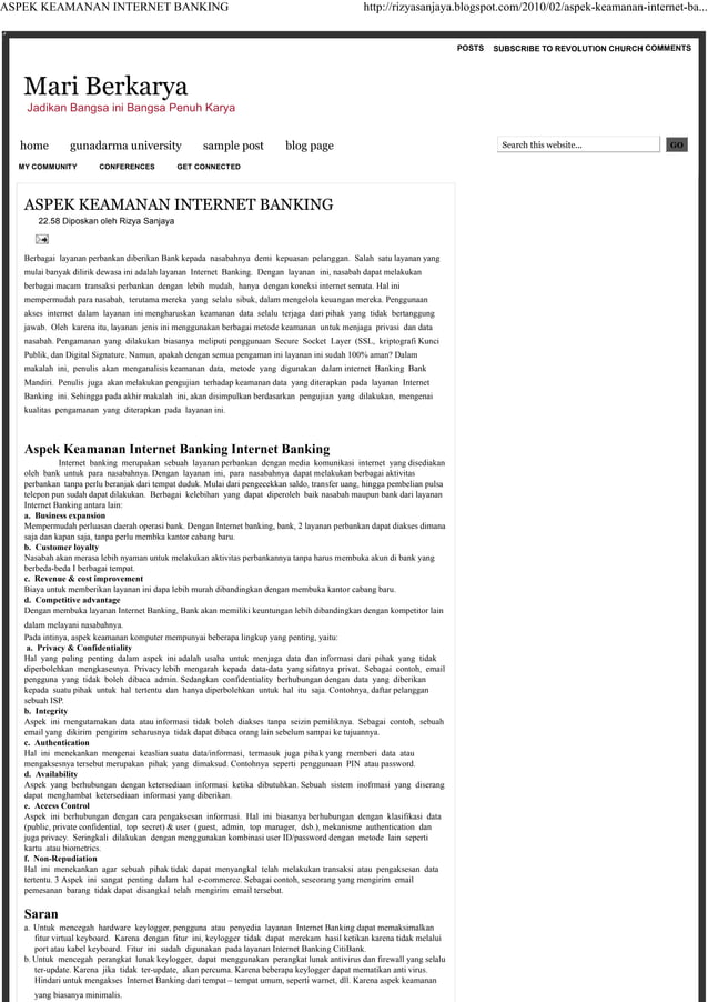 Aspek keamanan internet banking | PDF