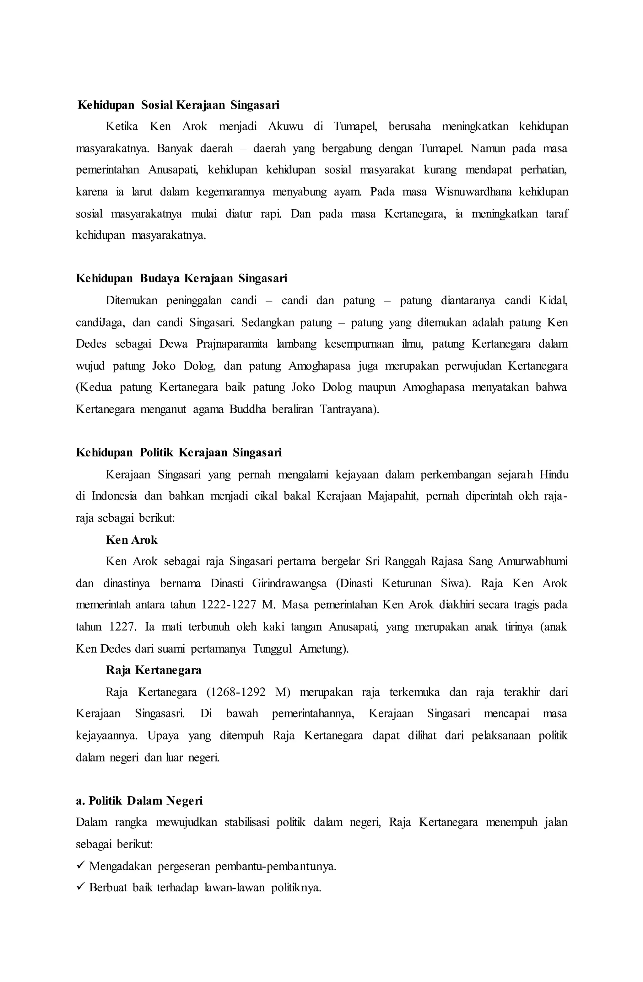 Aspek Kehidupan Kerajaan Hindu | DOCX