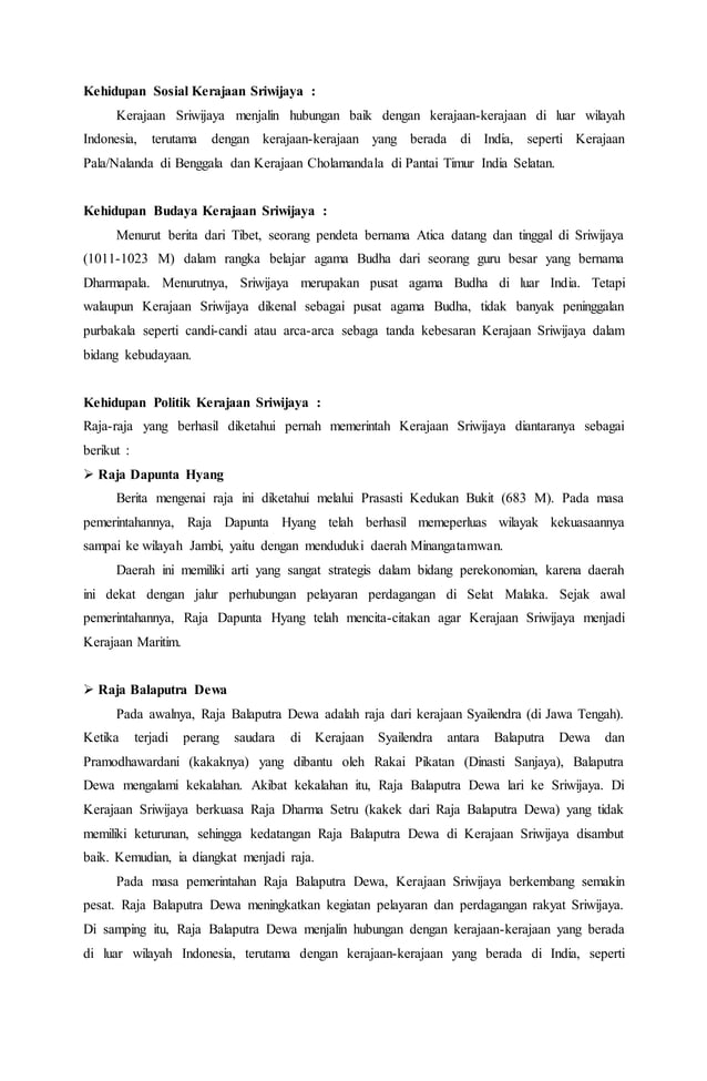 Aspek Kehidupan Kerajaan Hindu | DOCX