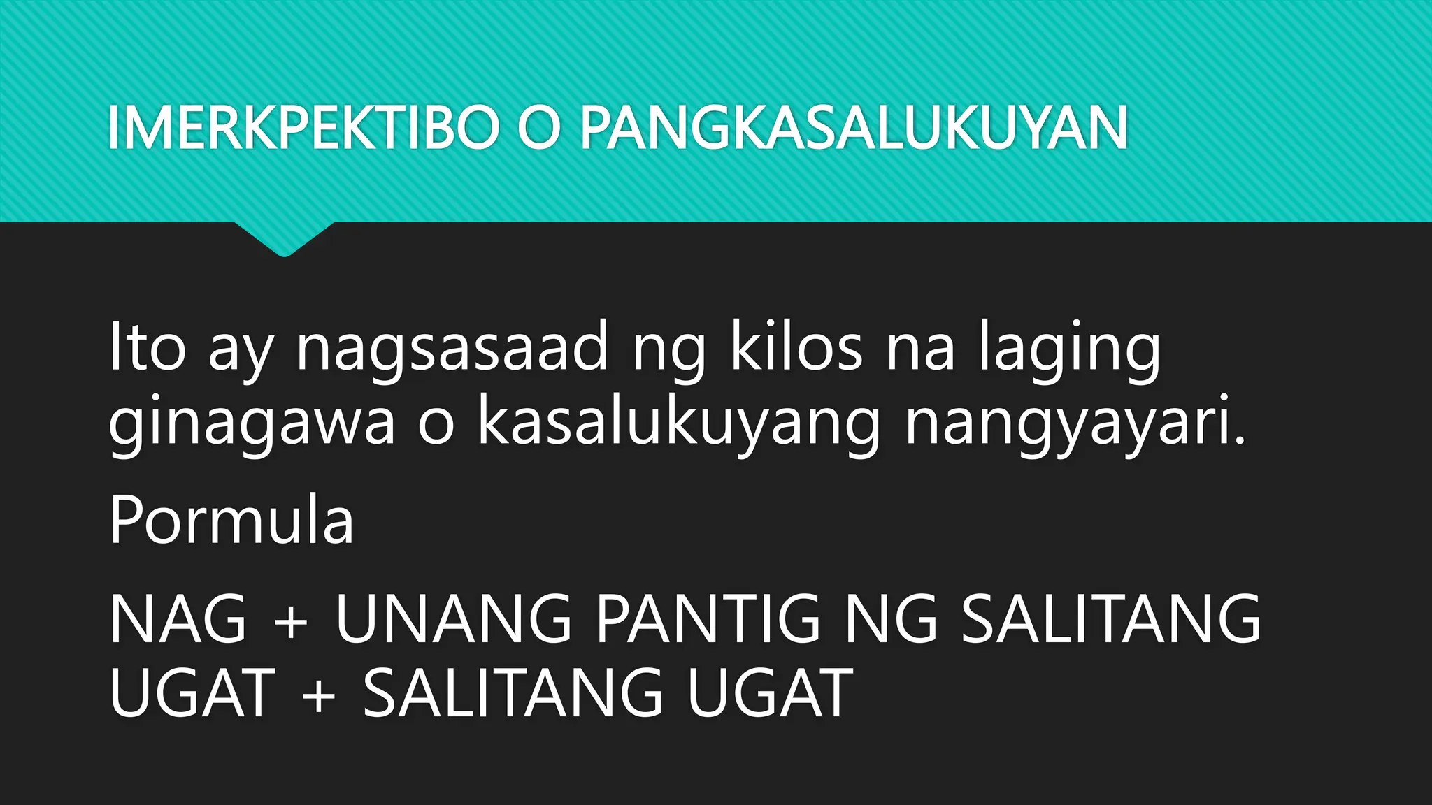 Aspekto ng Pandiwa. Ito ay nagsasaad ng kilos | PPTX