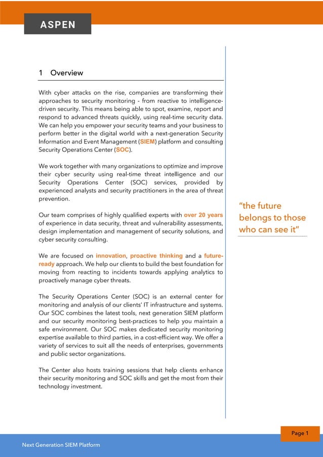 ASPEN Brochure | PDF