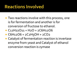 ethanol production from molasses is analysed with Aspen | PPTX