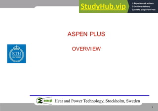 Aspen Custom Modeler Overview | PDF