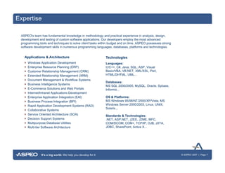 Aspeo Corporate Presentation | PDF | Computer Software and Applications ...