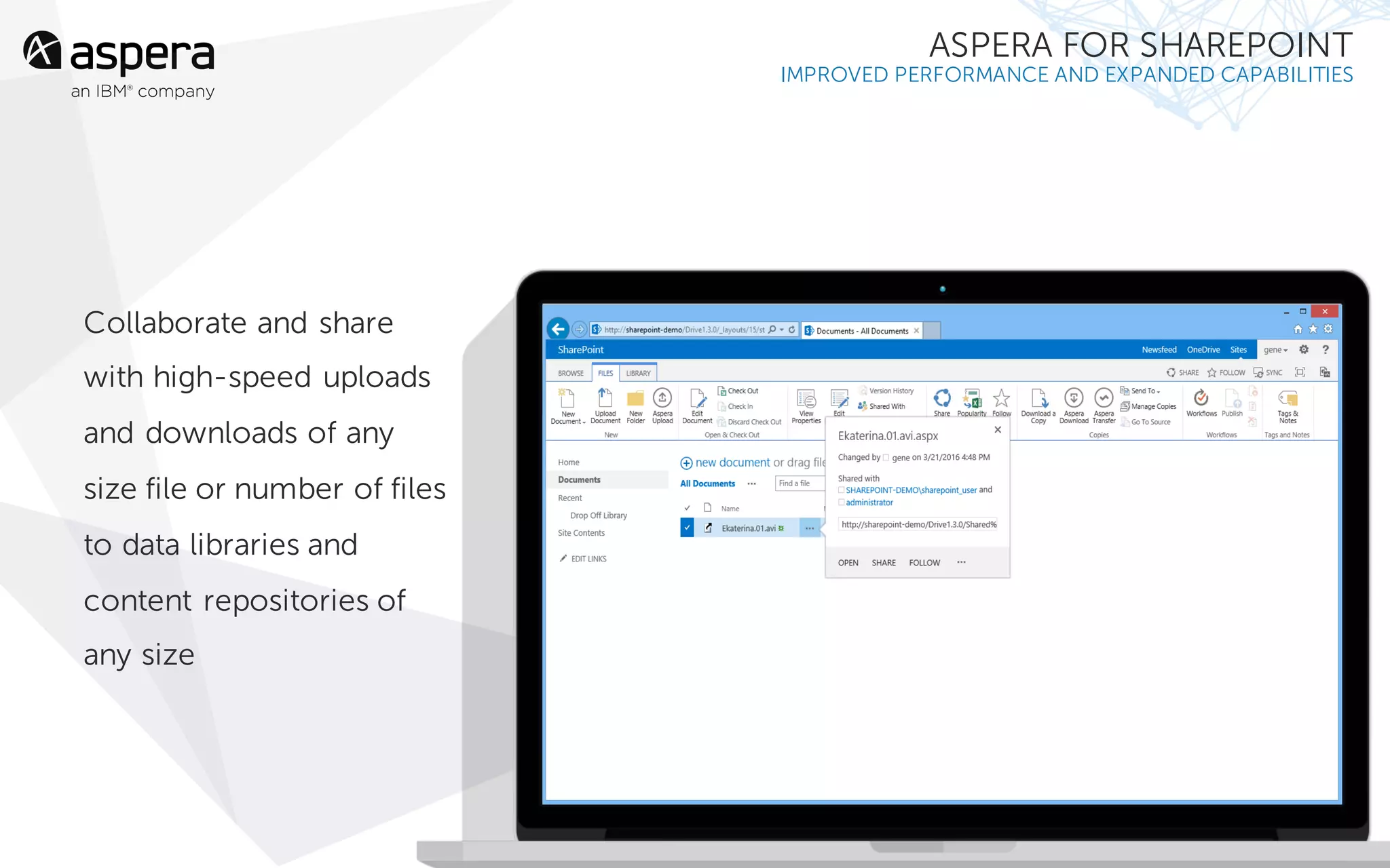Aspera For Microsoft Sharepoint June 2016 | PDF