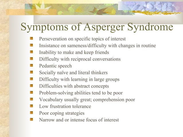 Aspergers Syndrome by Steve Vitto | PPT