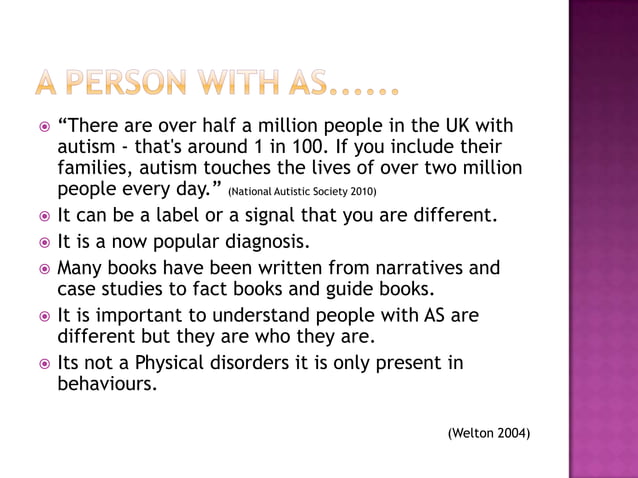 Aspergers syndrome presentation | PPT