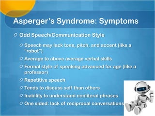 Asperger's syndrome presentation | PPTX