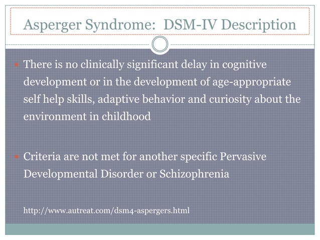 Asperger syndrome | PPTX | Brain and Nervous System Disorders ...