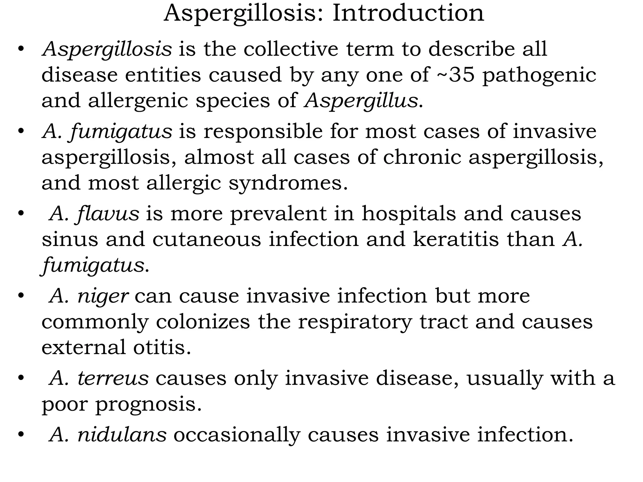 aspergilosis.pptx | Ear, Nose and Throat Conditions | Diseases and ...