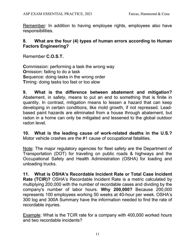ASP exam essential practice questions | PDF | Law