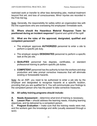 ASP exam essential practice questions | PDF