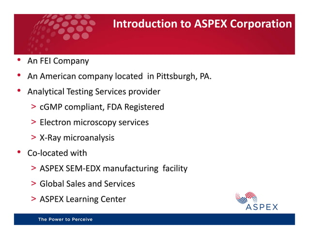 Aspex Fei Electron Microscopy Services | PDF